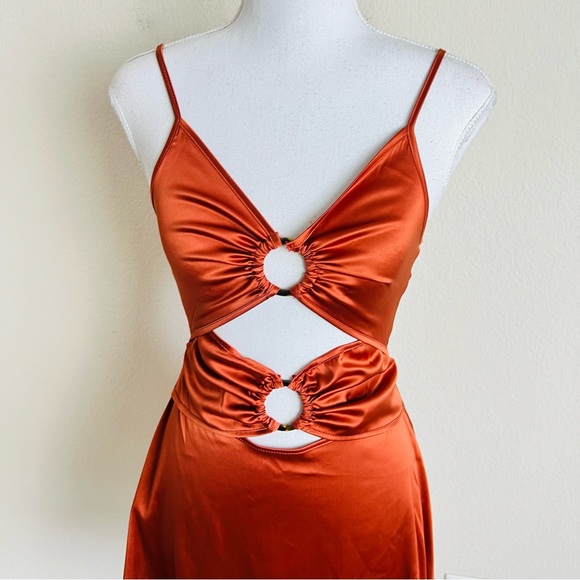 ASOS | Dresses | Nwt Asos Rust Satin Oring Cutout Cami Petite Mini ...